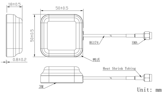 GNSS antenna square for GPS/GLONASS/Beidou/Gaileo - GPS antenna ...